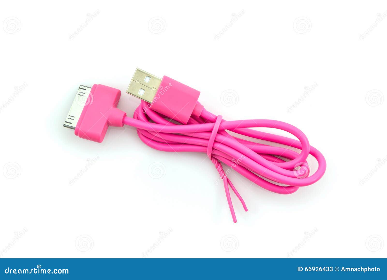 Pink USB Cable for Smartphone. Stock Image - Image of communication ...
