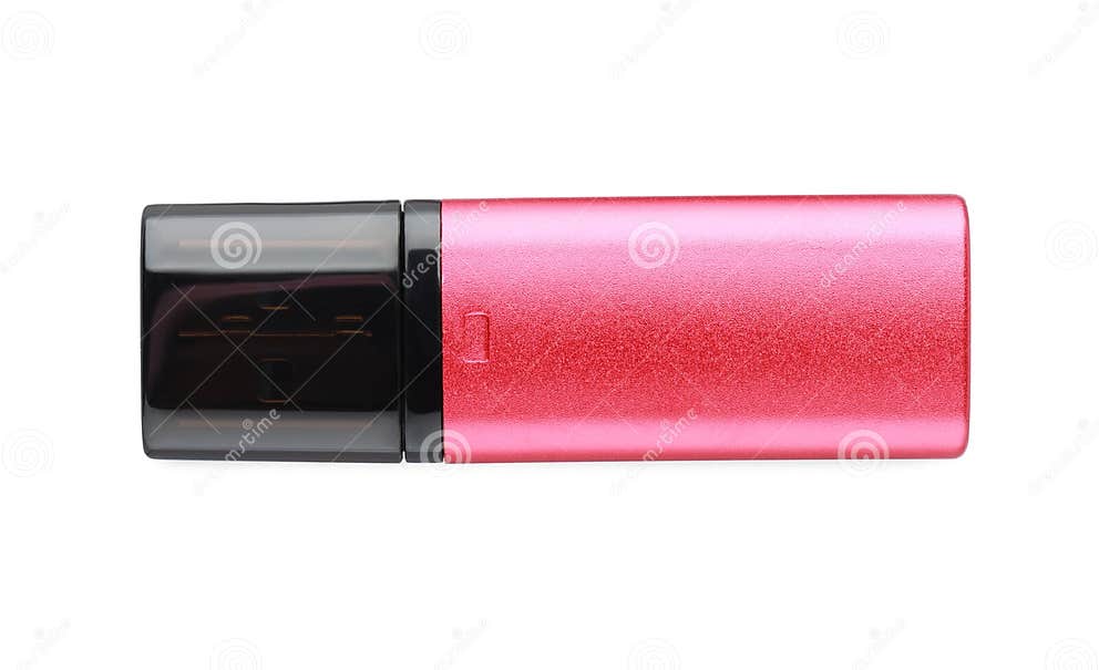 Pink Usb Flash Drive Isolated on White Stock Photo - Image of plug ...
