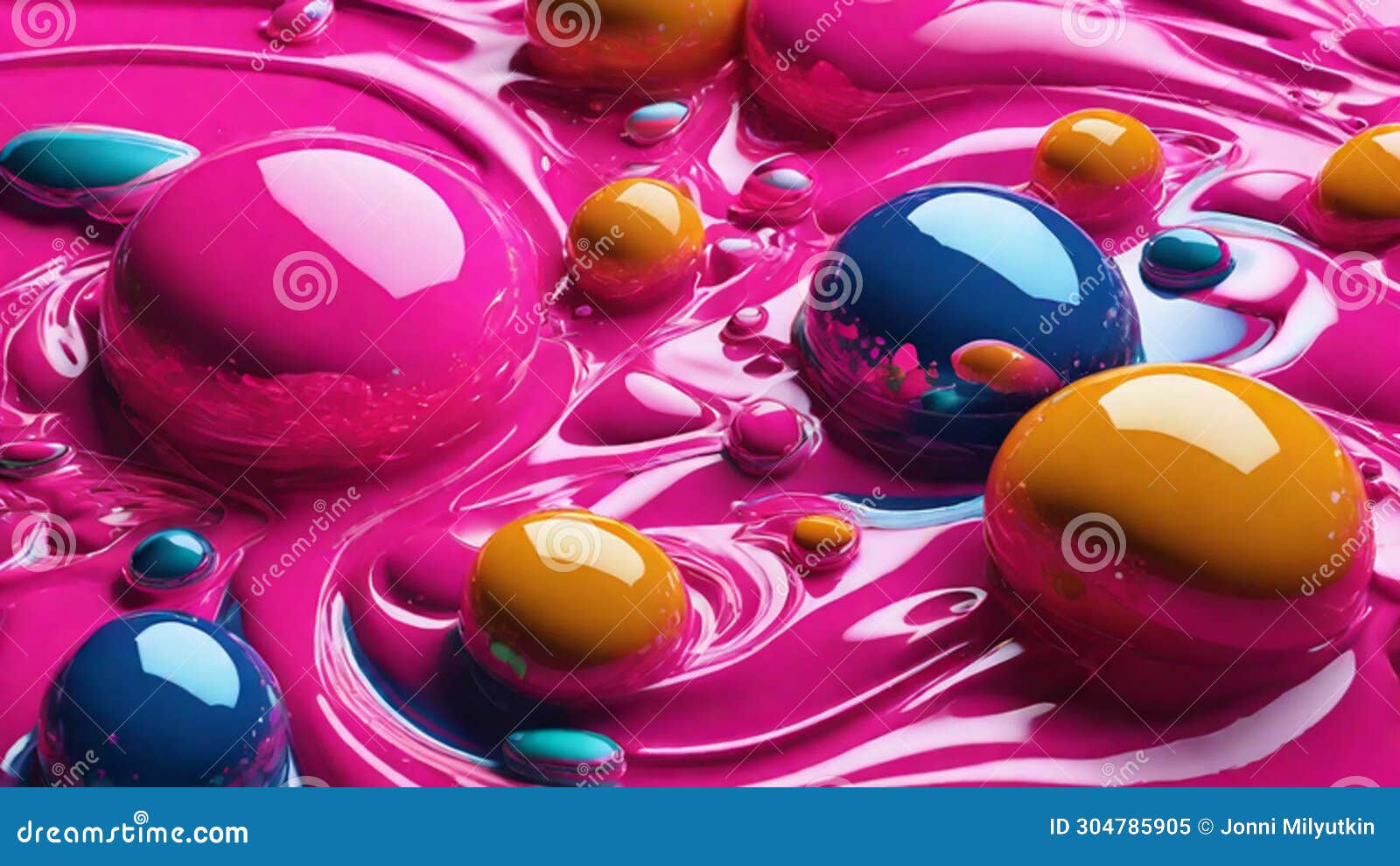 Pink Using Fluid Art Technique with Alcohol Paints. Stock Illustration ...