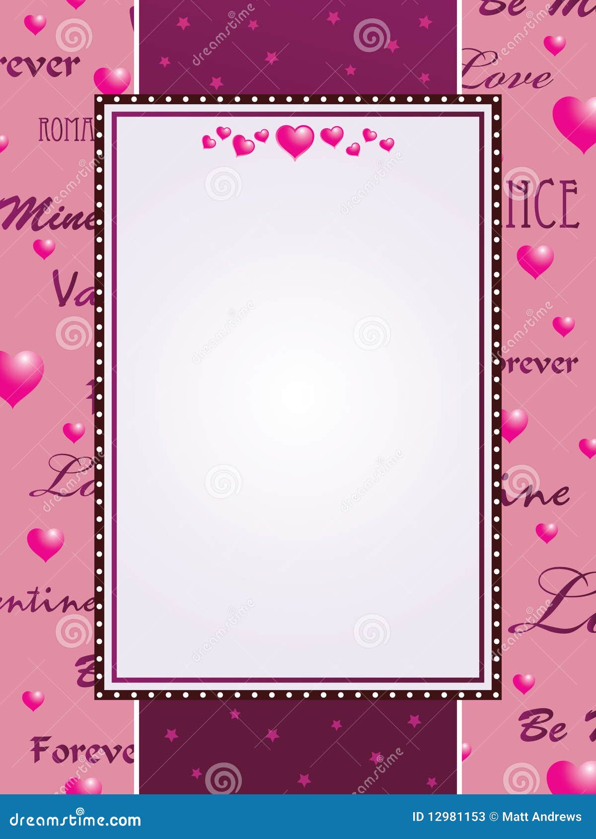 Pink valentine background stock vector. Illustration of border - 12981153
