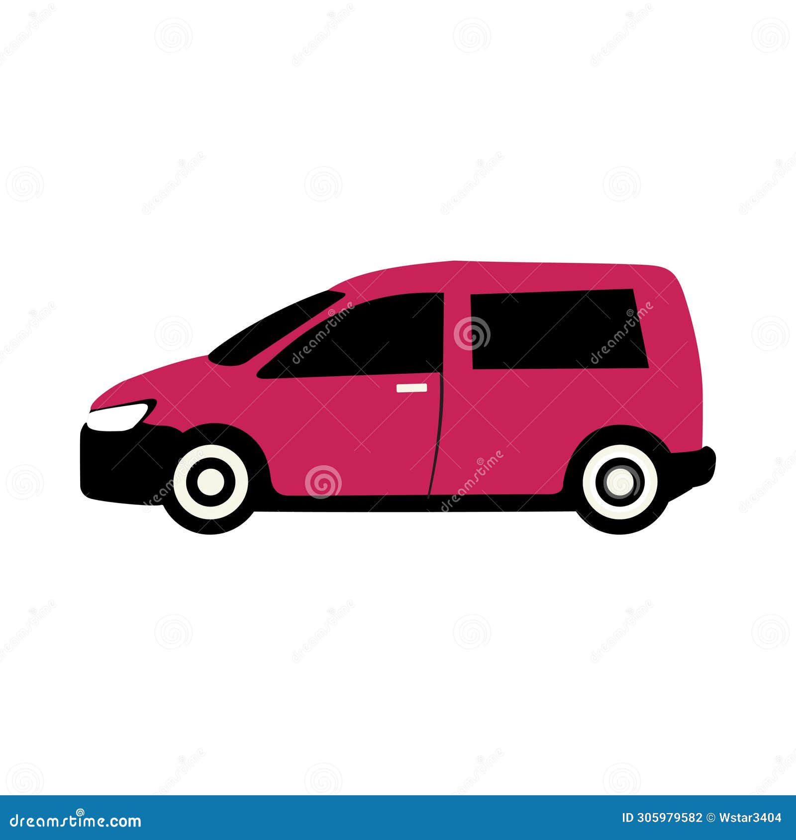 Pink Van Icon Vector Illustration Stock Illustration - Illustration of ...