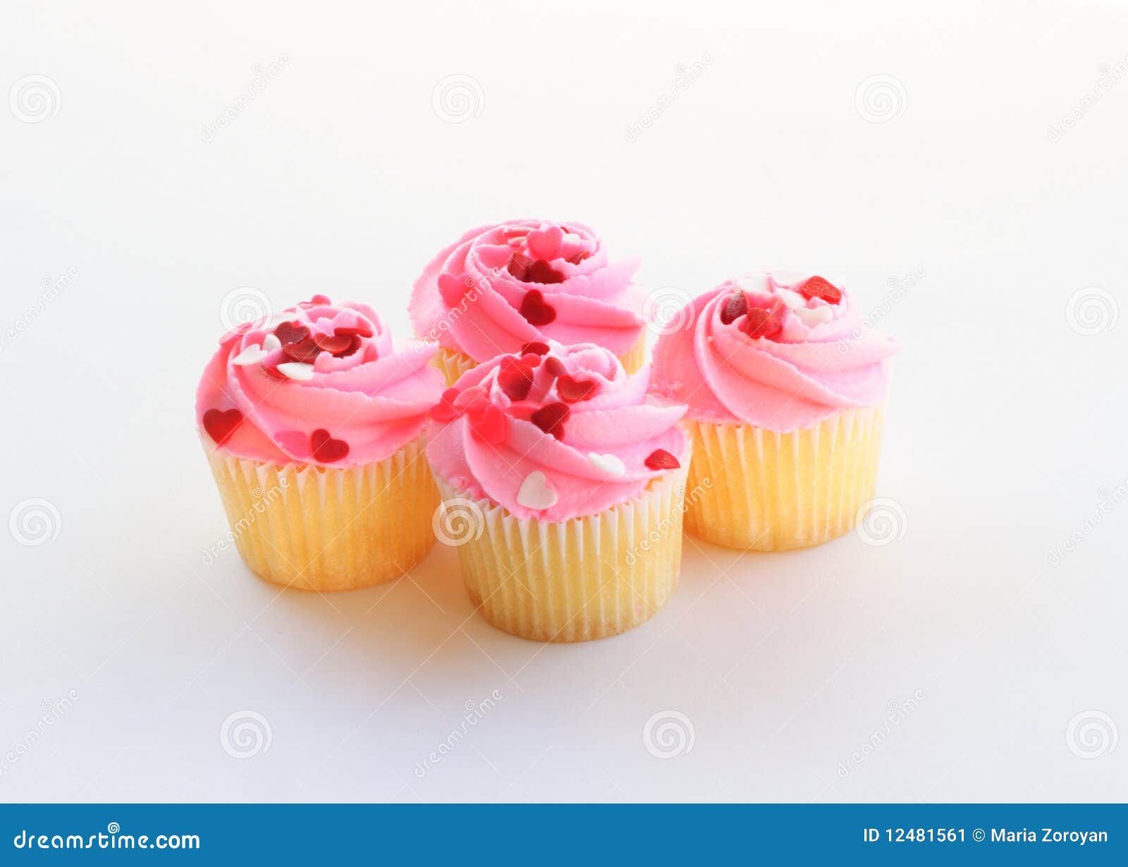 Pink vanilla muffins stock image. Image of white, unhealthy - 12481561