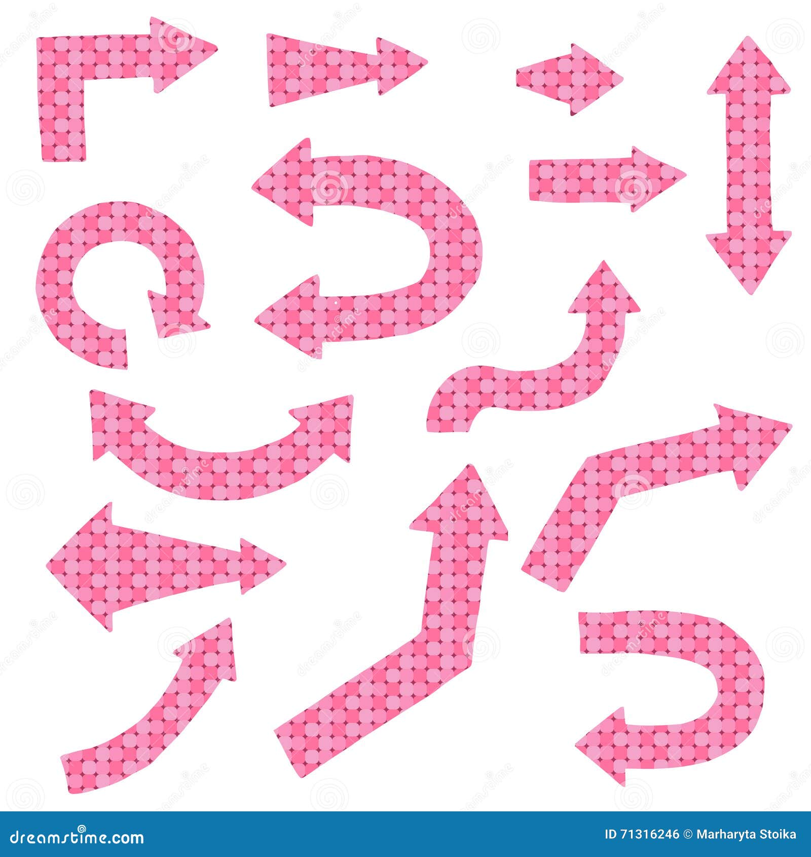 Pink Vector Arrows. Set of Different Arrows. Stock Vector ...