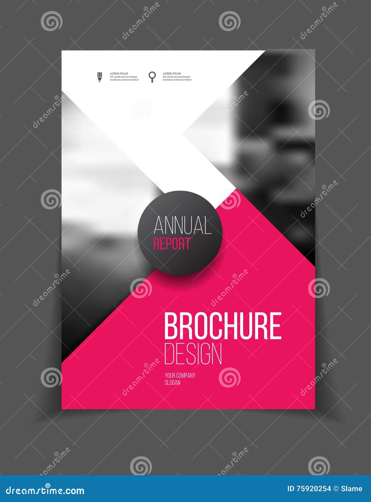 Pink Vector Business Brochure or Annual Report Template Vector, Stock ...