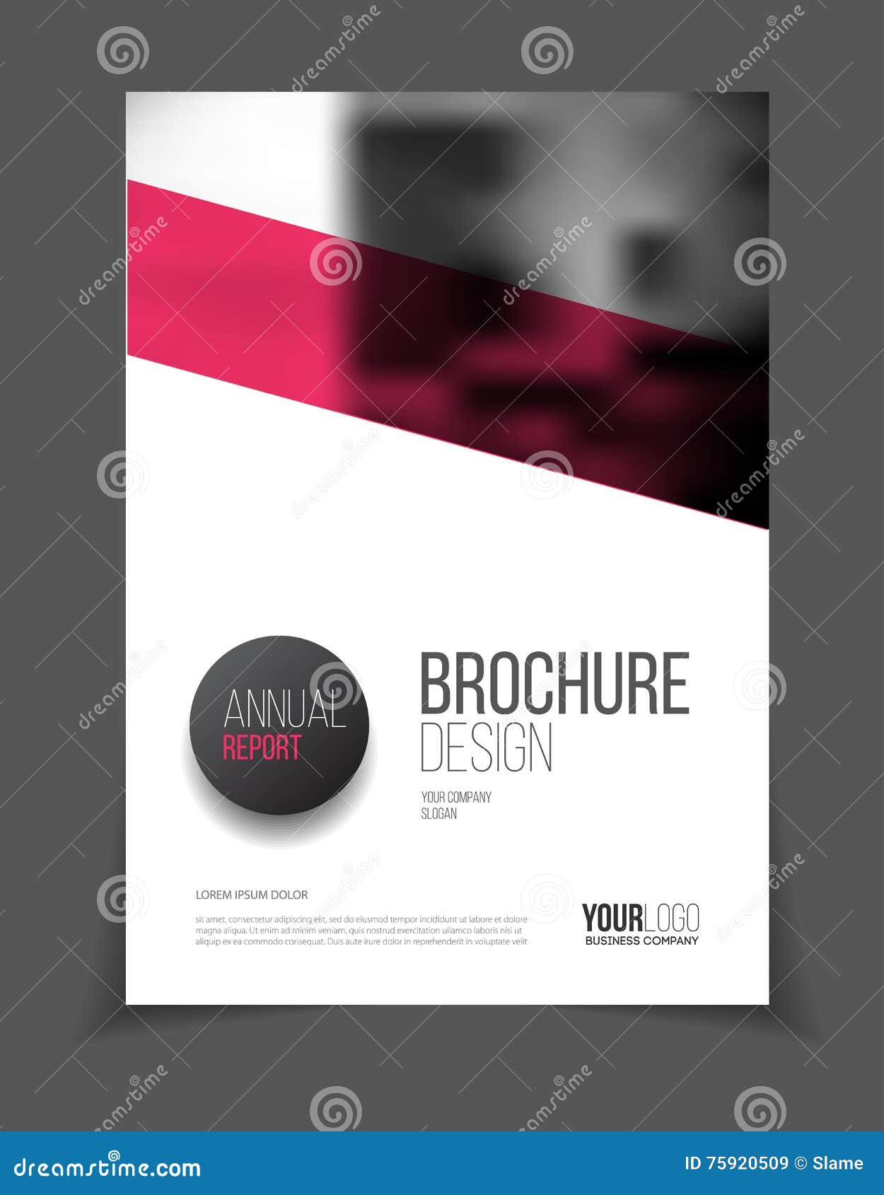 Pink Vector Business Brochure or Annual Report Template Vector, Stock ...