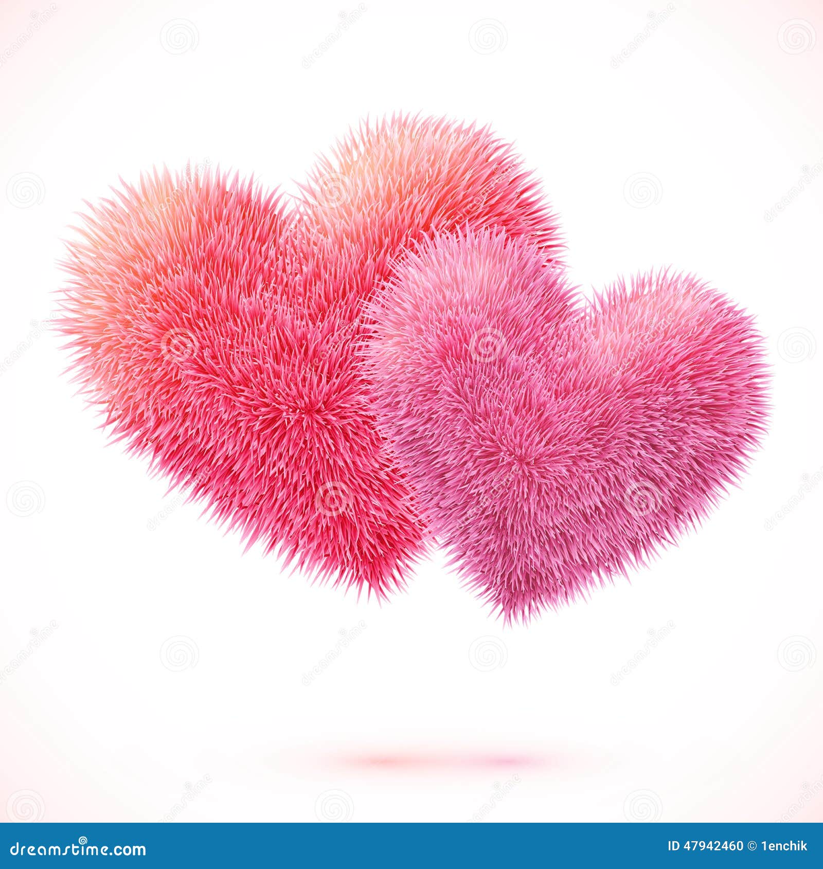 Pink Vector Isolated Fluffy Hearts Pair Stock Vector - Illustration of ...
