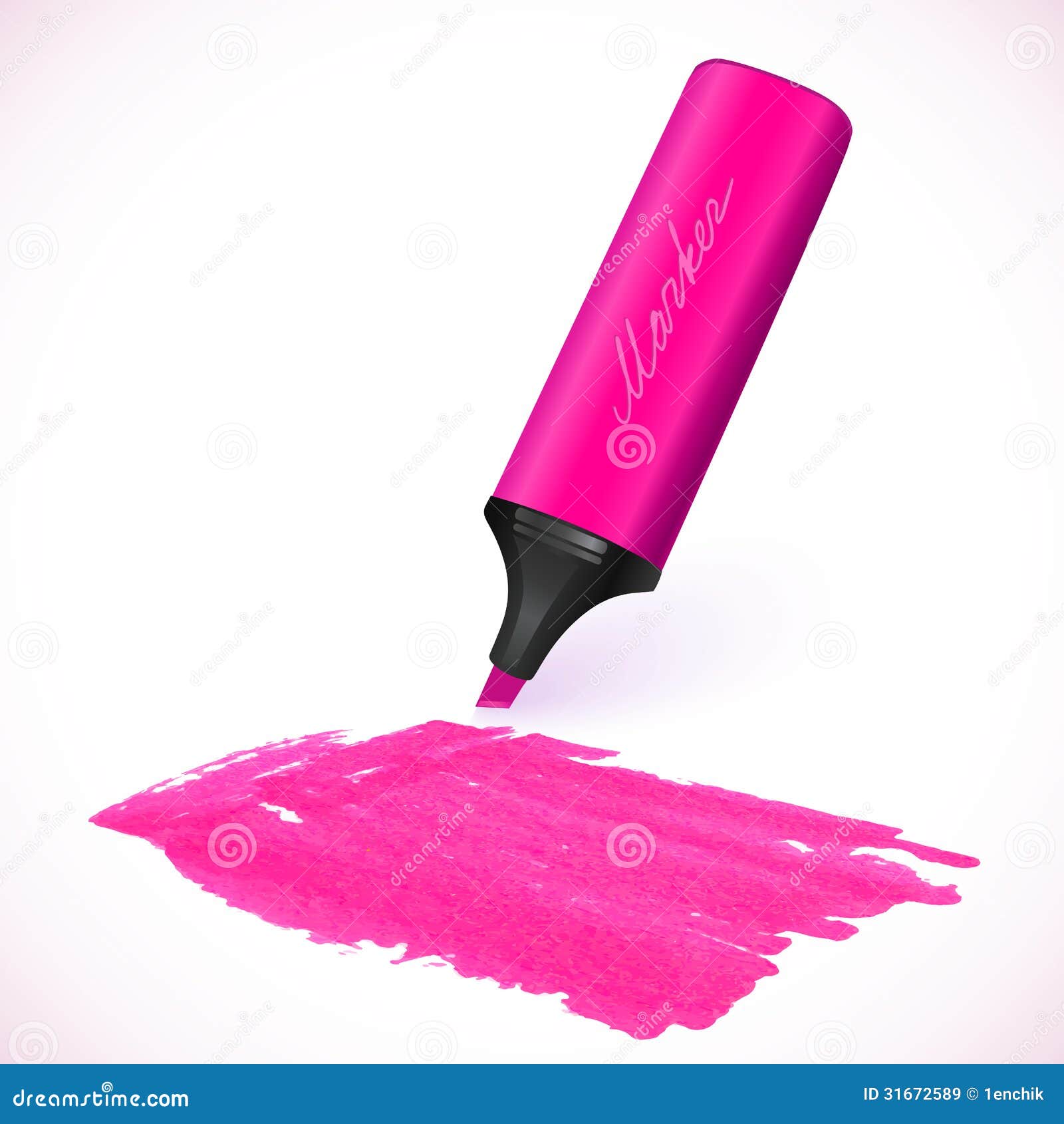 Pink Vector Marker with Drawn Spot Stock Vector - Illustration of messy ...