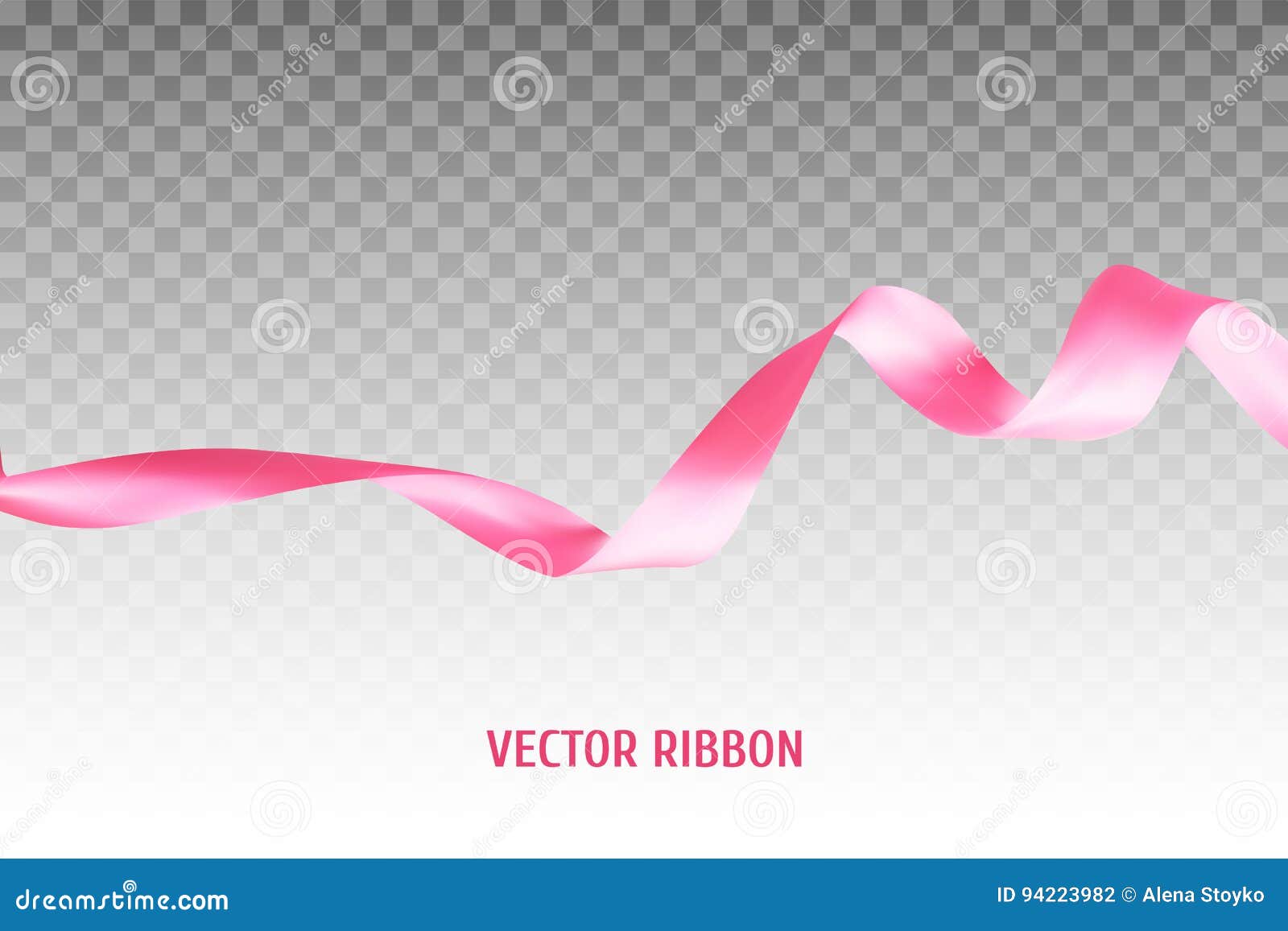 Pink vector ribbon stock vector. Illustration of curl - 94223982