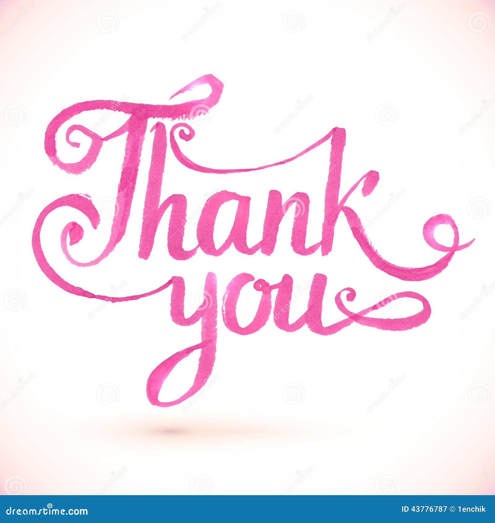 Pink Vector Thank You Hand-drawn Sign Stock Vector - Image: 43776787