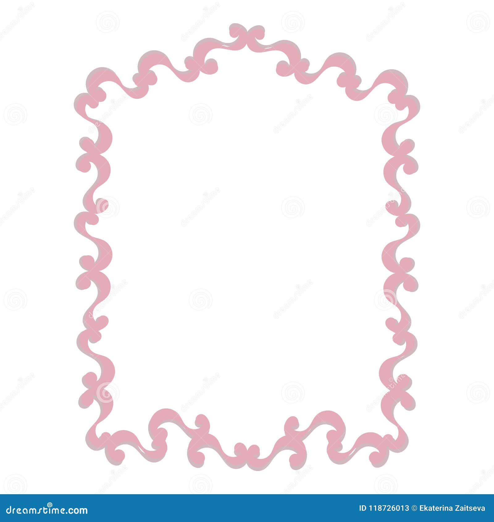 Pink Vertical Rectangular Frame Of Curls Beautiful Princess Mirror ...