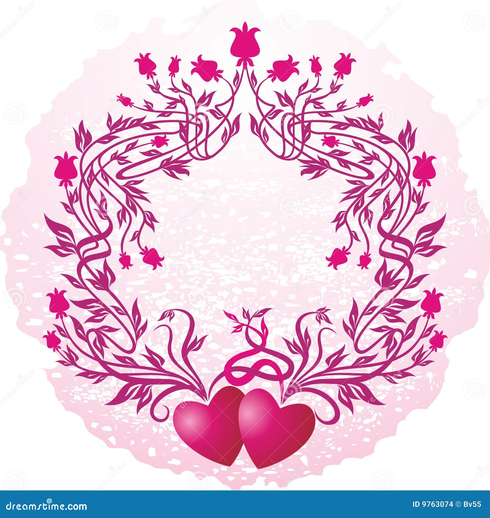 Pink vignette stock vector. Illustration of party, wreath - 9763074