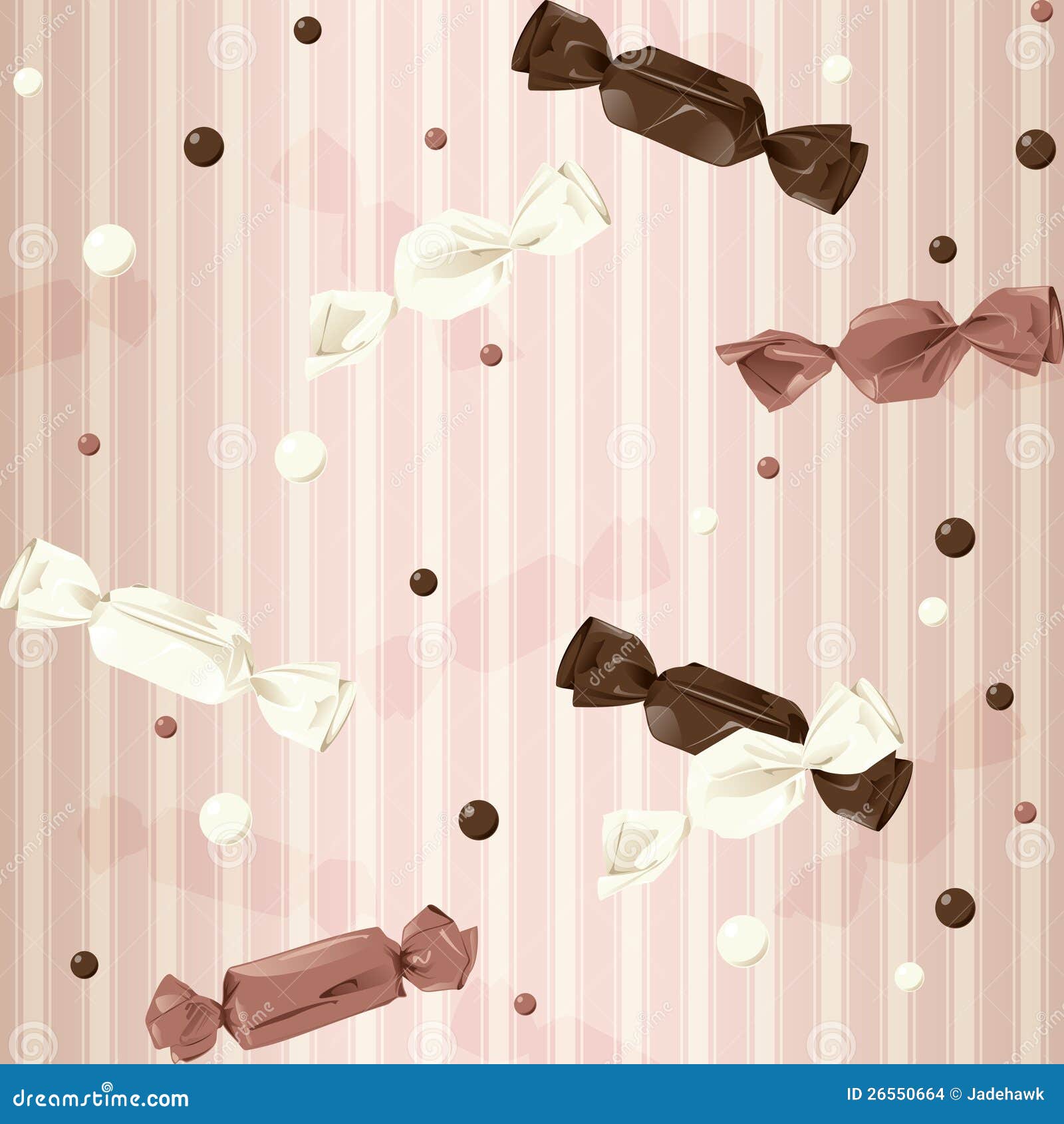 Pink Vintage Seamless Background with Candy Stock Vector - Illustration ...