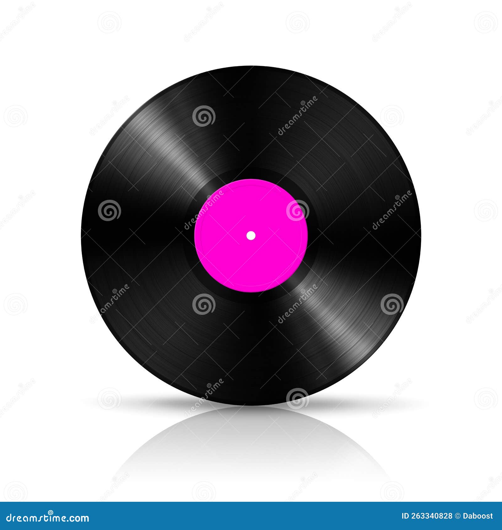 Pink Vinyl Record Isolated on White Background Stock Illustration ...