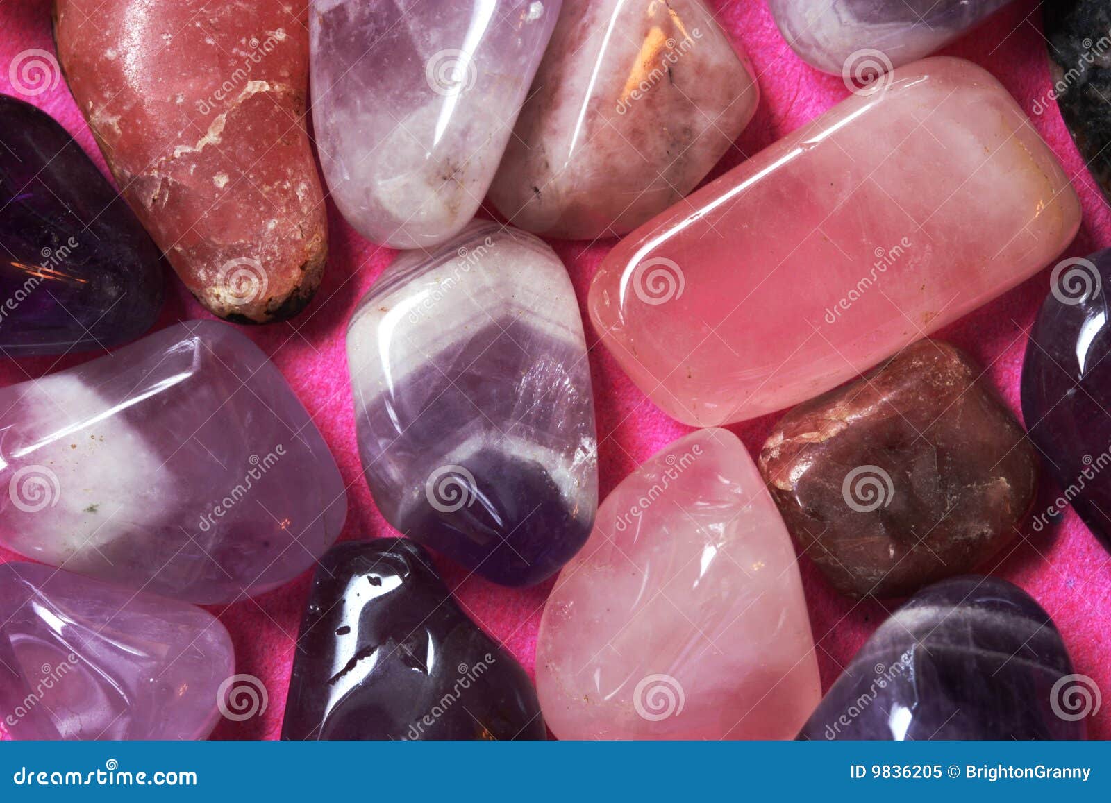 Pink And Violet Polished Stones Picture. Image: 9836205