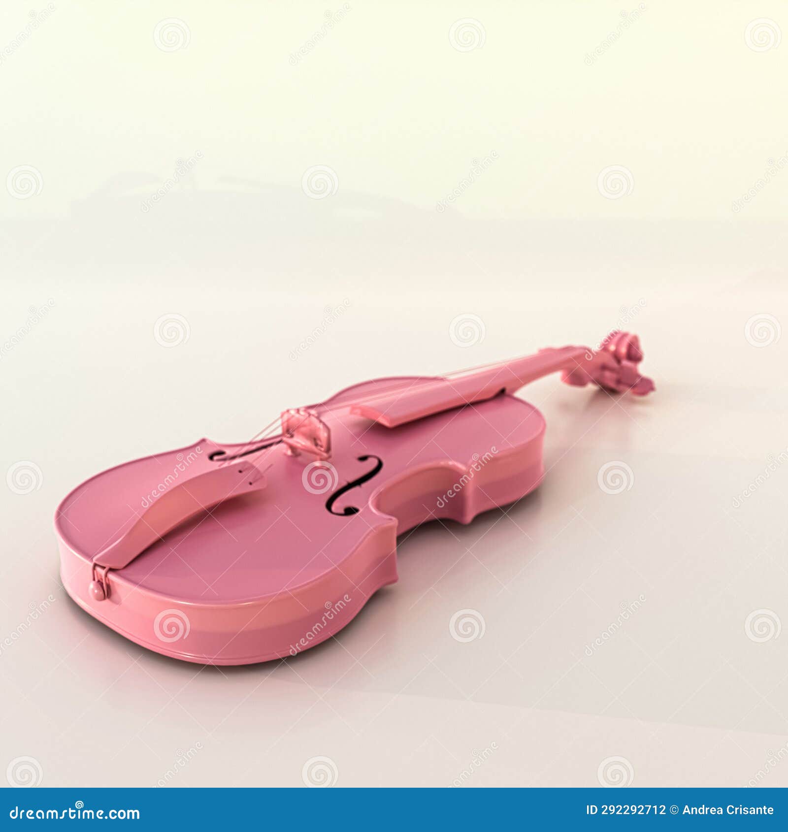 Pink Violin Isolated on White Background Stock Illustration ...