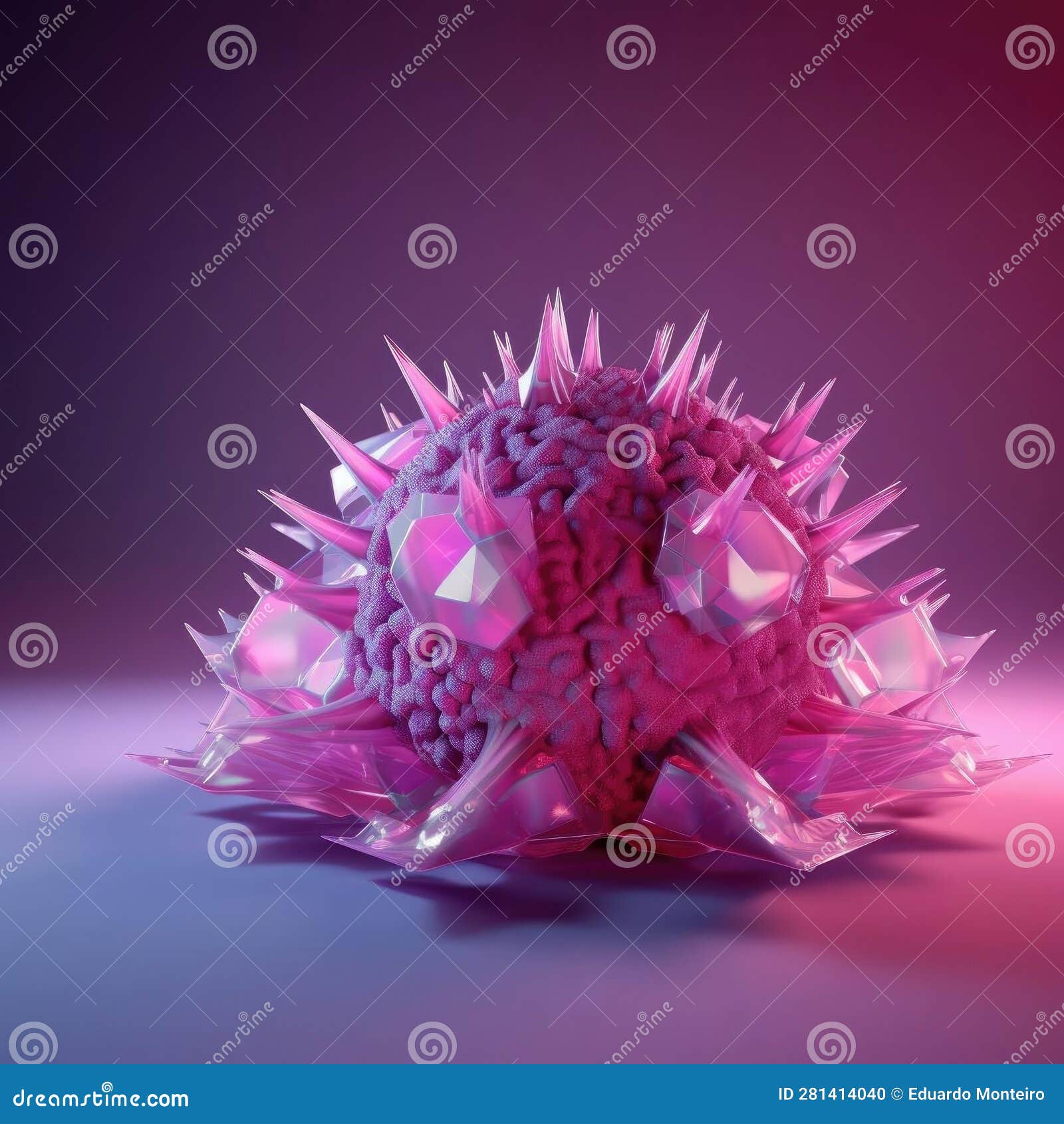 A Pink Virus Representation - 3D Rendering Stock Illustration ...