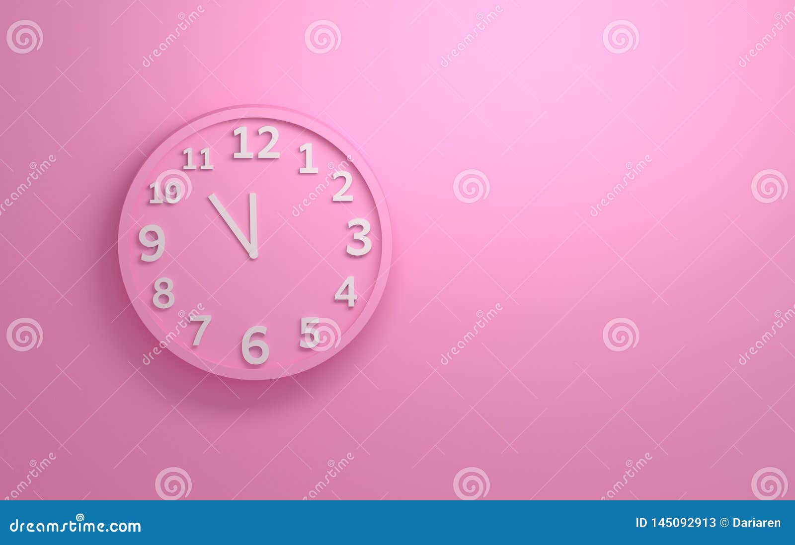 Pink wall clock stock illustration. Illustration of home - 145092913