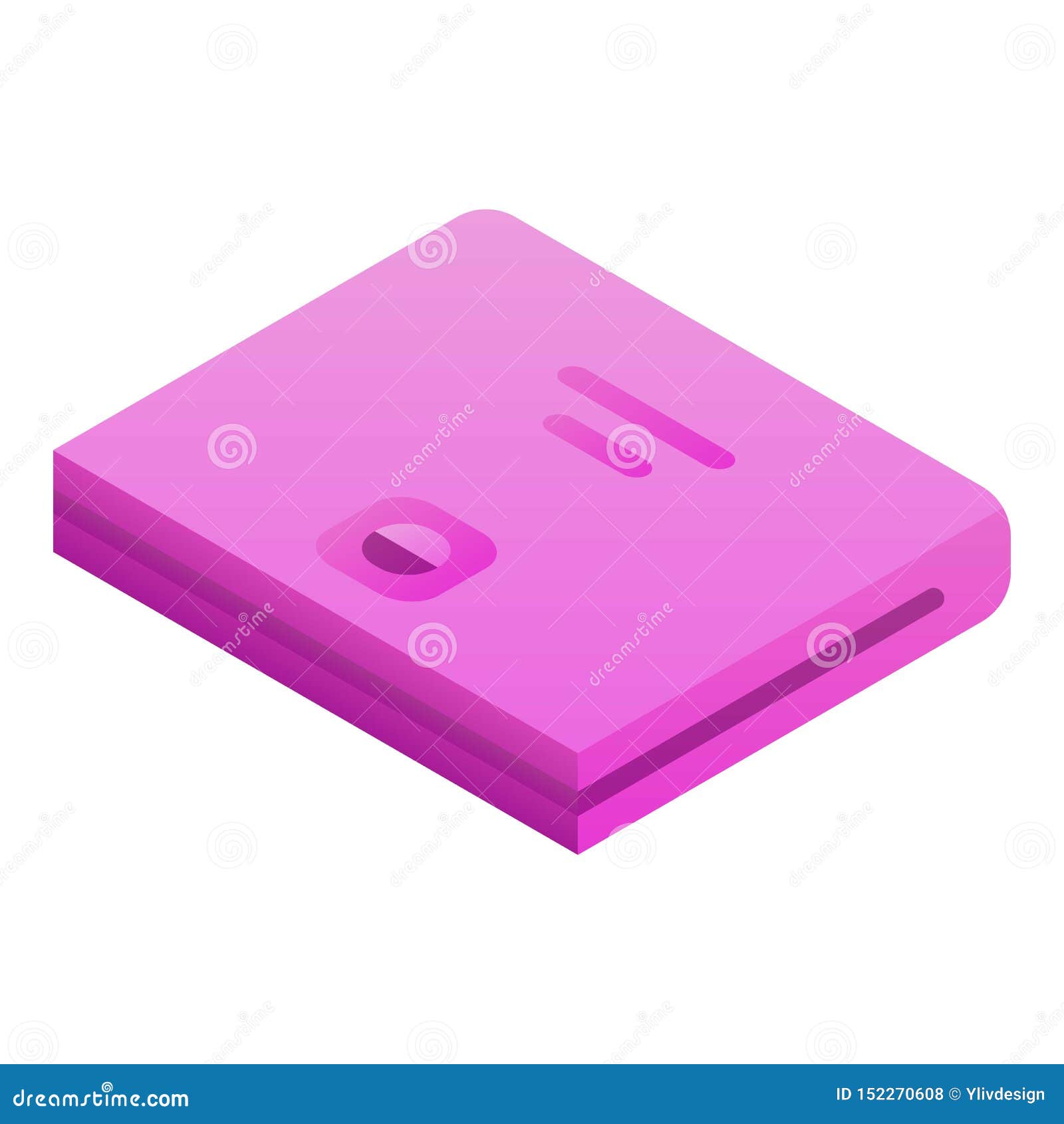 Pink Wallet Icon, Isometric Style Stock Vector - Illustration of ...