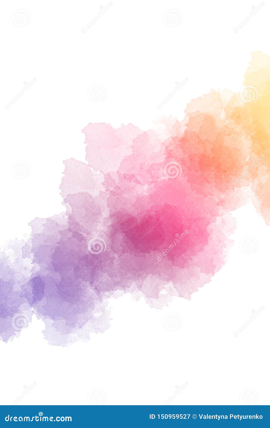Soft Pink Watercolor Splash. Abstract Textured Gradient on White ...
