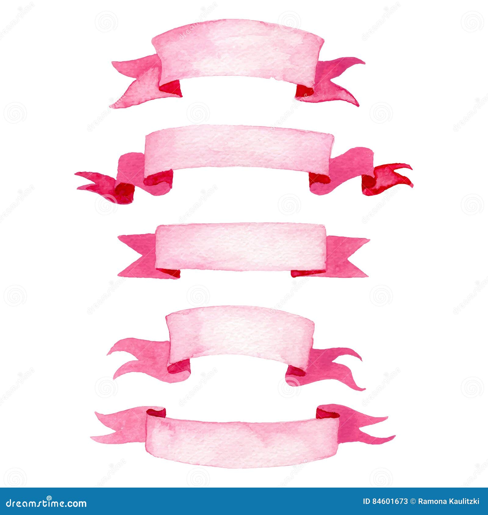 Pink Watercolor Banners stock illustration. Illustration of banners ...