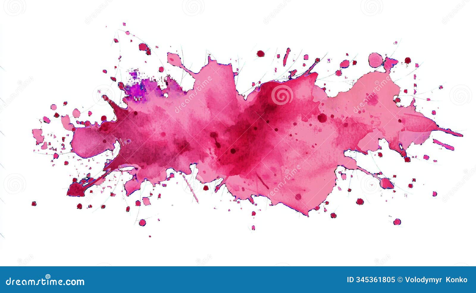 Pink Watercolor Splash with Splatter on Transparent Background Stock ...