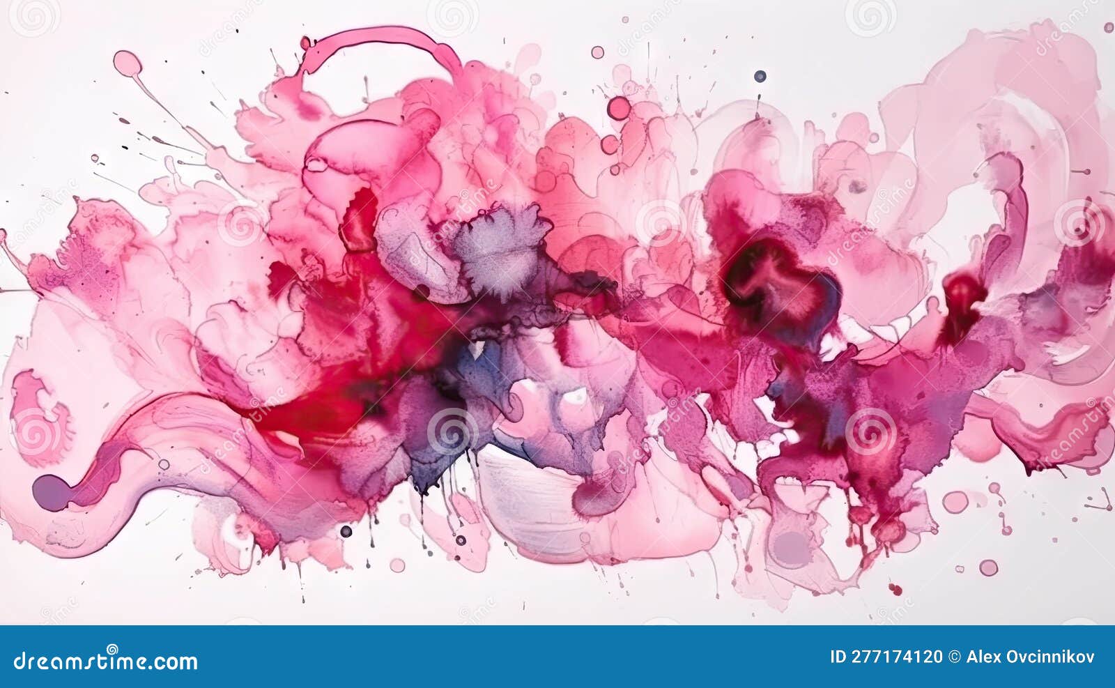 Pink Watercolor Splash on White Background for Invitations and Posters ...