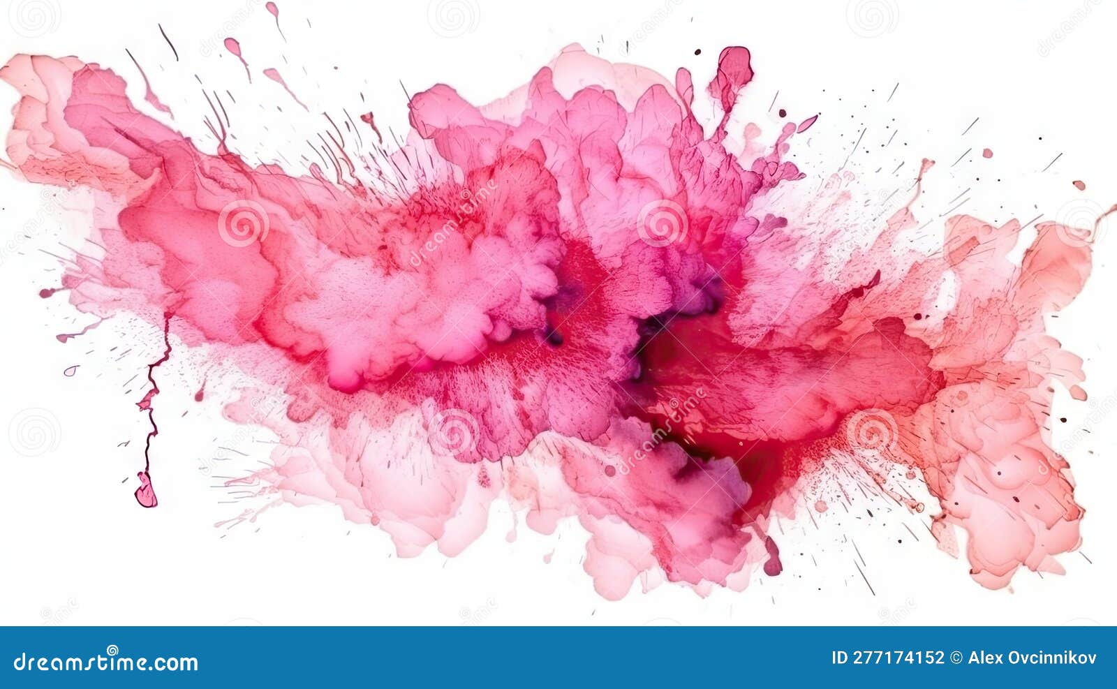 Pink Watercolor Splash on White Background for Invitations and Posters ...