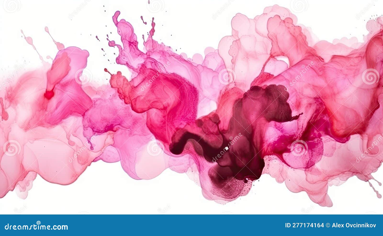 Pink Watercolor Splash on White Background for Invitations and Posters ...