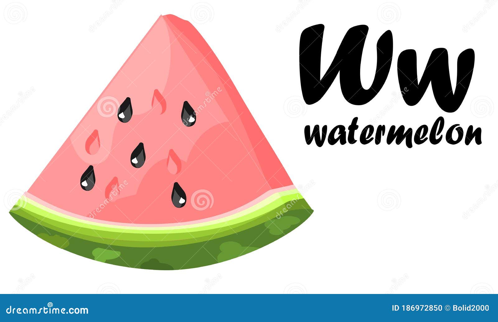 Slice of watermelon stock illustration. Illustration of pink - 186972850