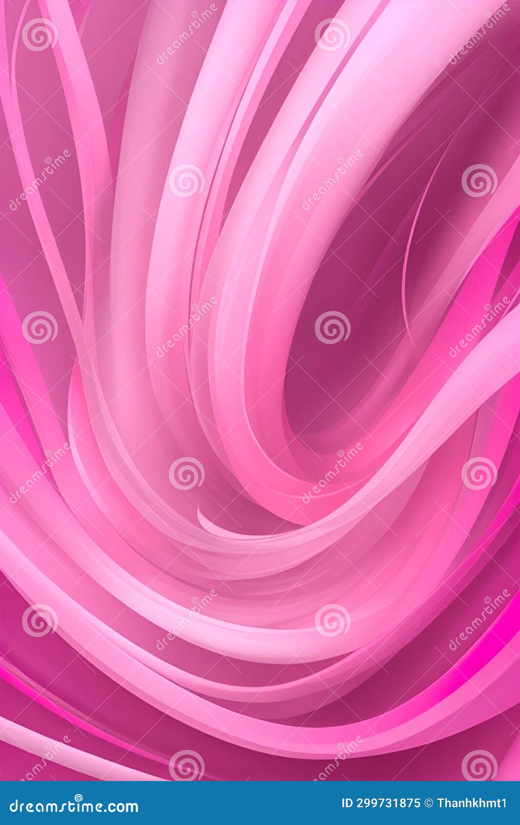 Pink Waves Abstract Background, Vertical Composition Stock Illustration ...