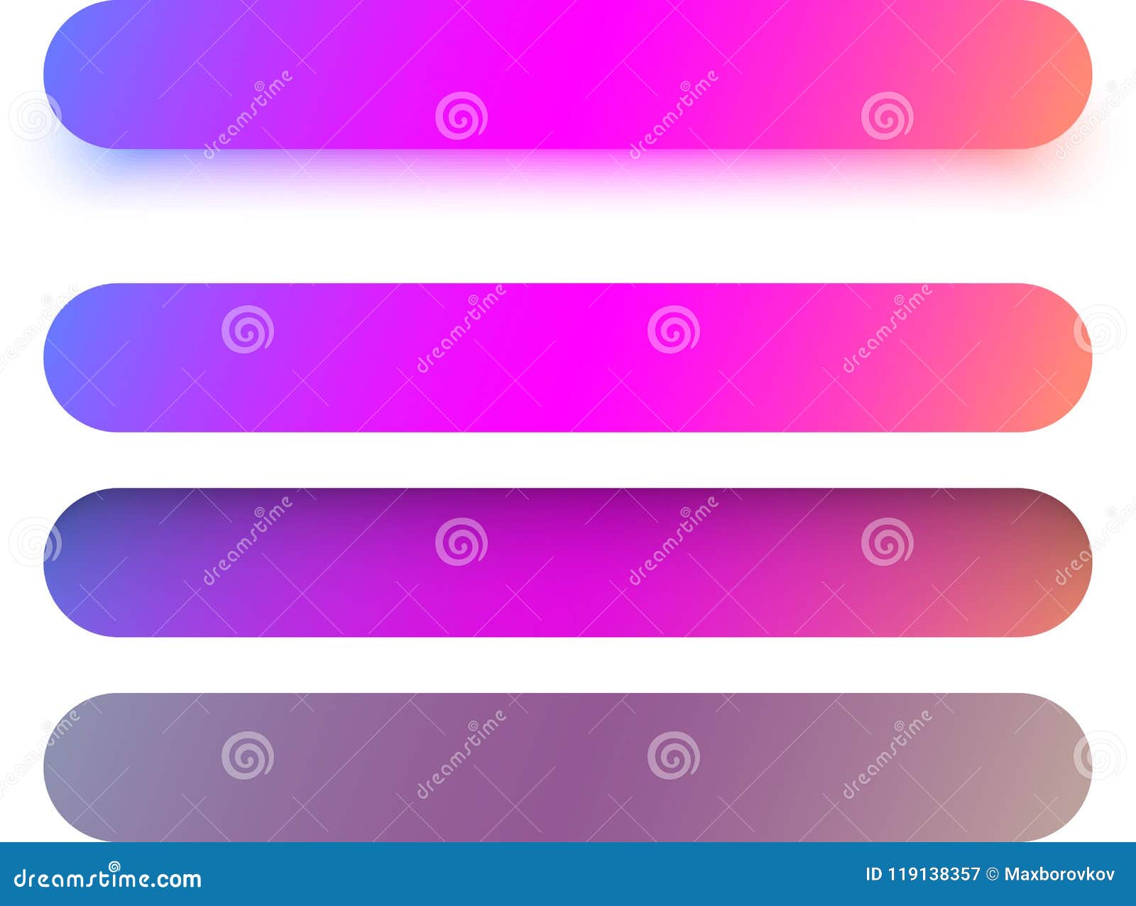 Pink Web Button Templates Isolated on White. Stock Vector ...