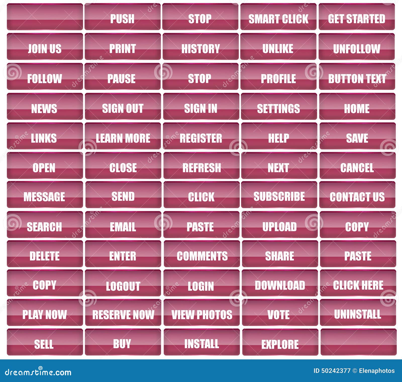 Pink Web Buttons stock illustration. Illustration of glow - 50242377