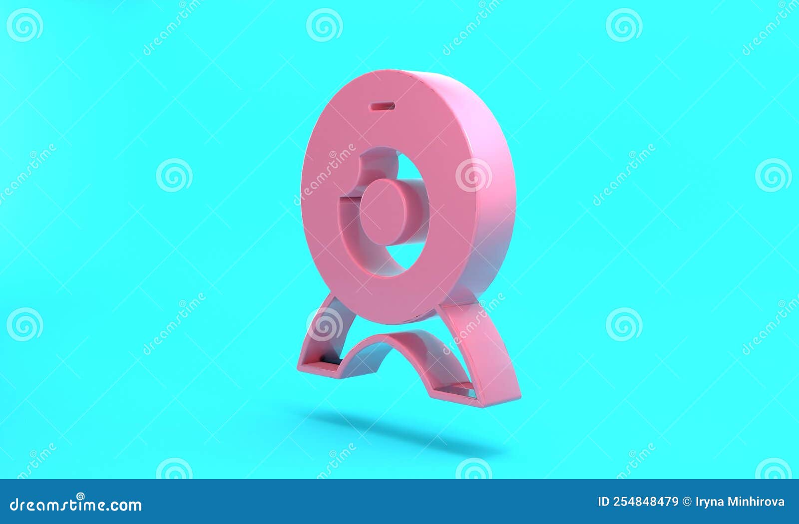 Pink Web Camera Icon Isolated on Turquoise Blue Background. Chat Camera ...
