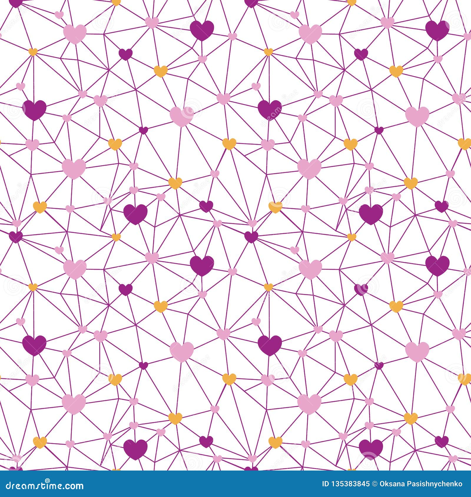 Pink Web of Hearts Seamless Repeat Pattern Stock Vector - Illustration ...