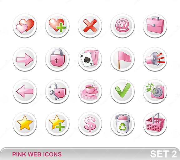 PINK WEB ICONS SET2 stock vector. Illustration of flag - 12326271
