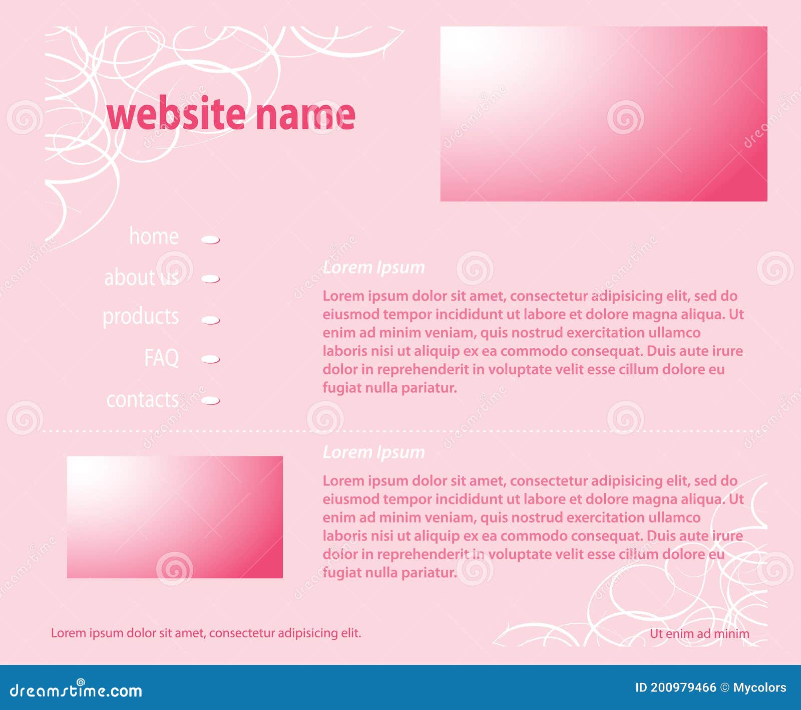 Pink Website - Template Layered - Vector Stock Vector - Illustration of ...