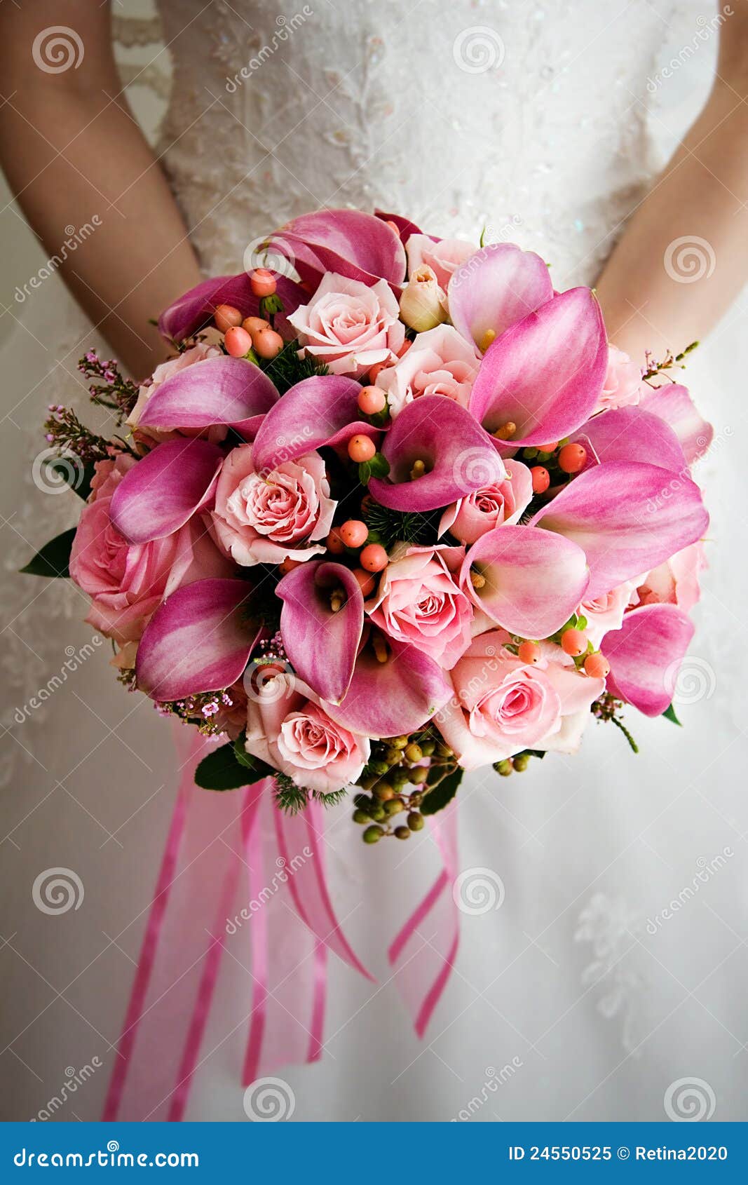 Pink Wedding Bouquet stock image. Image of lillies, marriage - 24550525