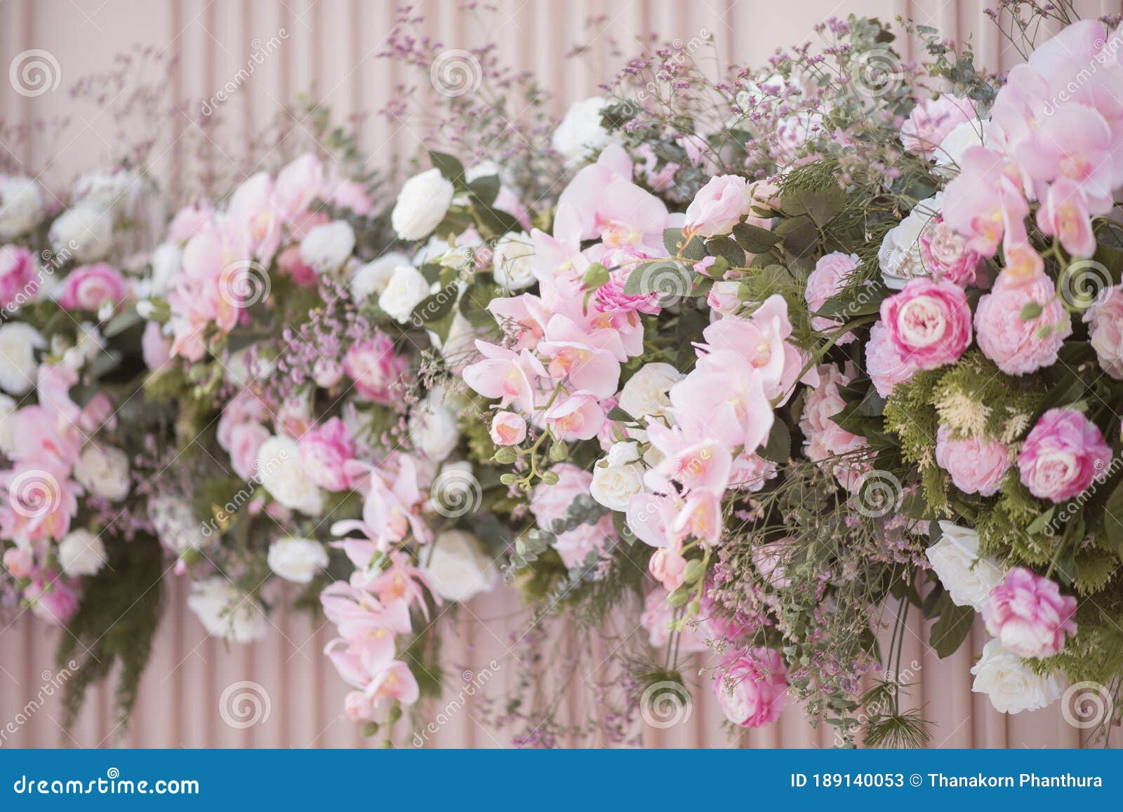 Pink Wedding Flower Background and Wedding Decoration Stock Image ...
