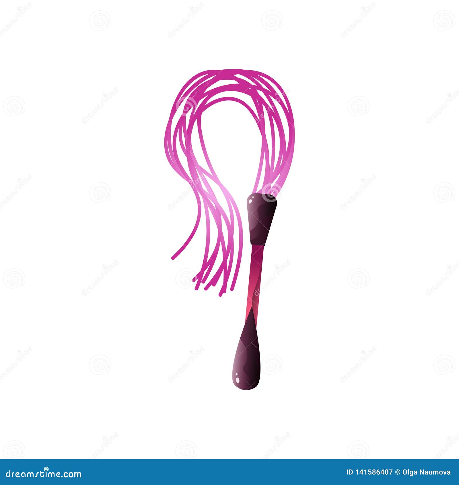 Pink Whip with Two Rubber Knocks for Beating Isolated on White ...