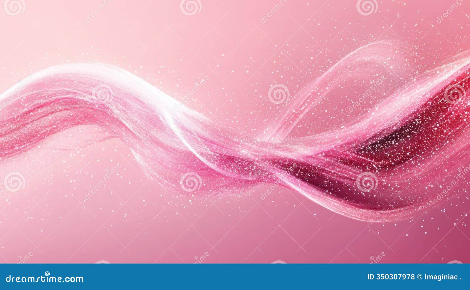 Pink and White Abstract Wave Design with Sparkles Stock Illustration ...