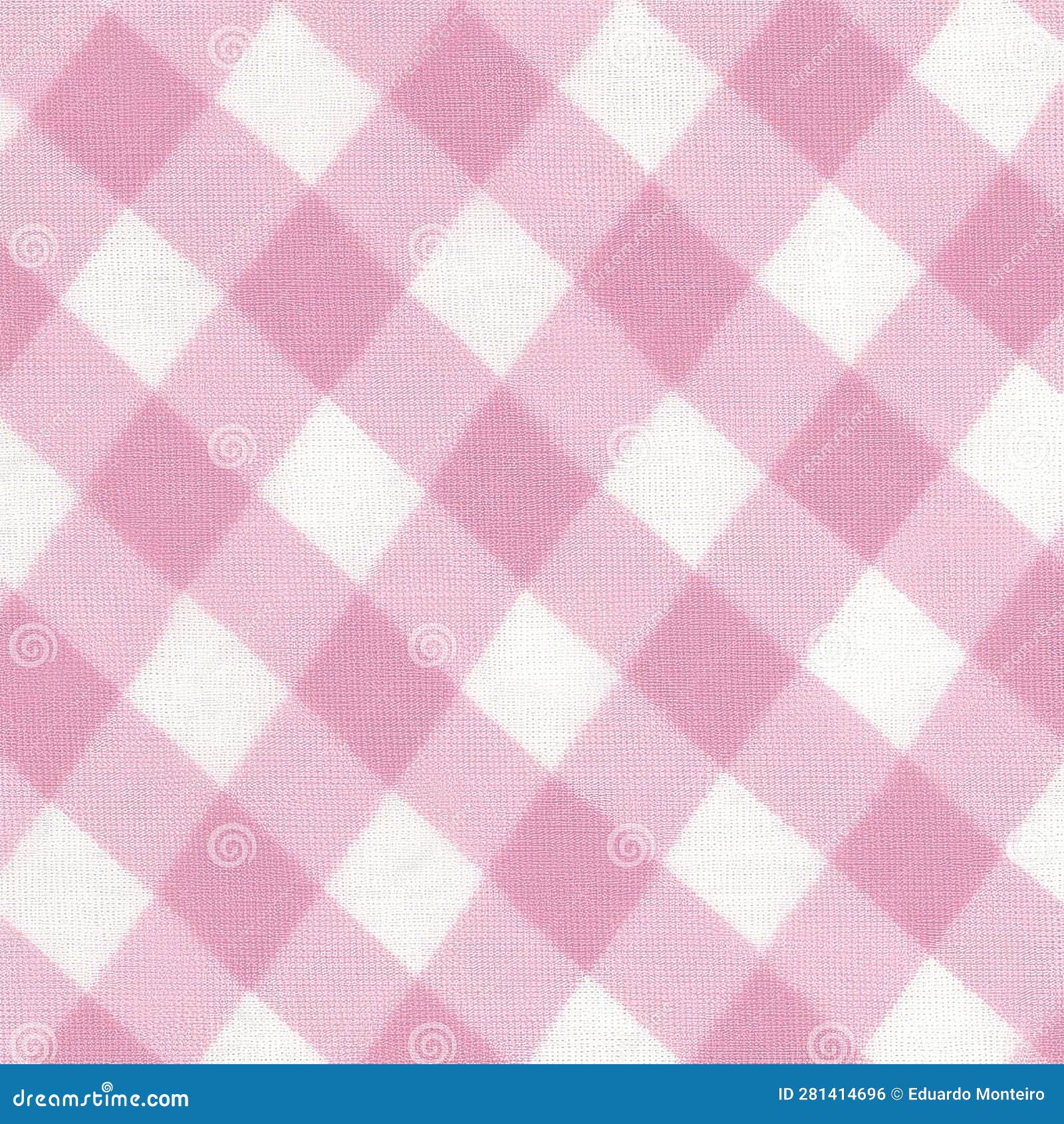 Pink and White Checkered Fabric Background - Seamless Square Pattern ...