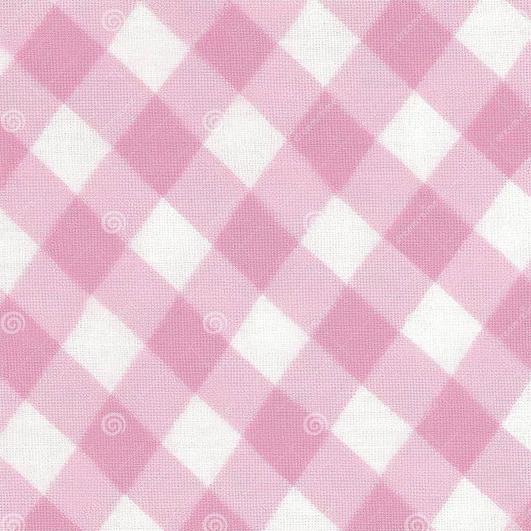 Pink and White Checkered Fabric Background - Seamless Square Pattern ...