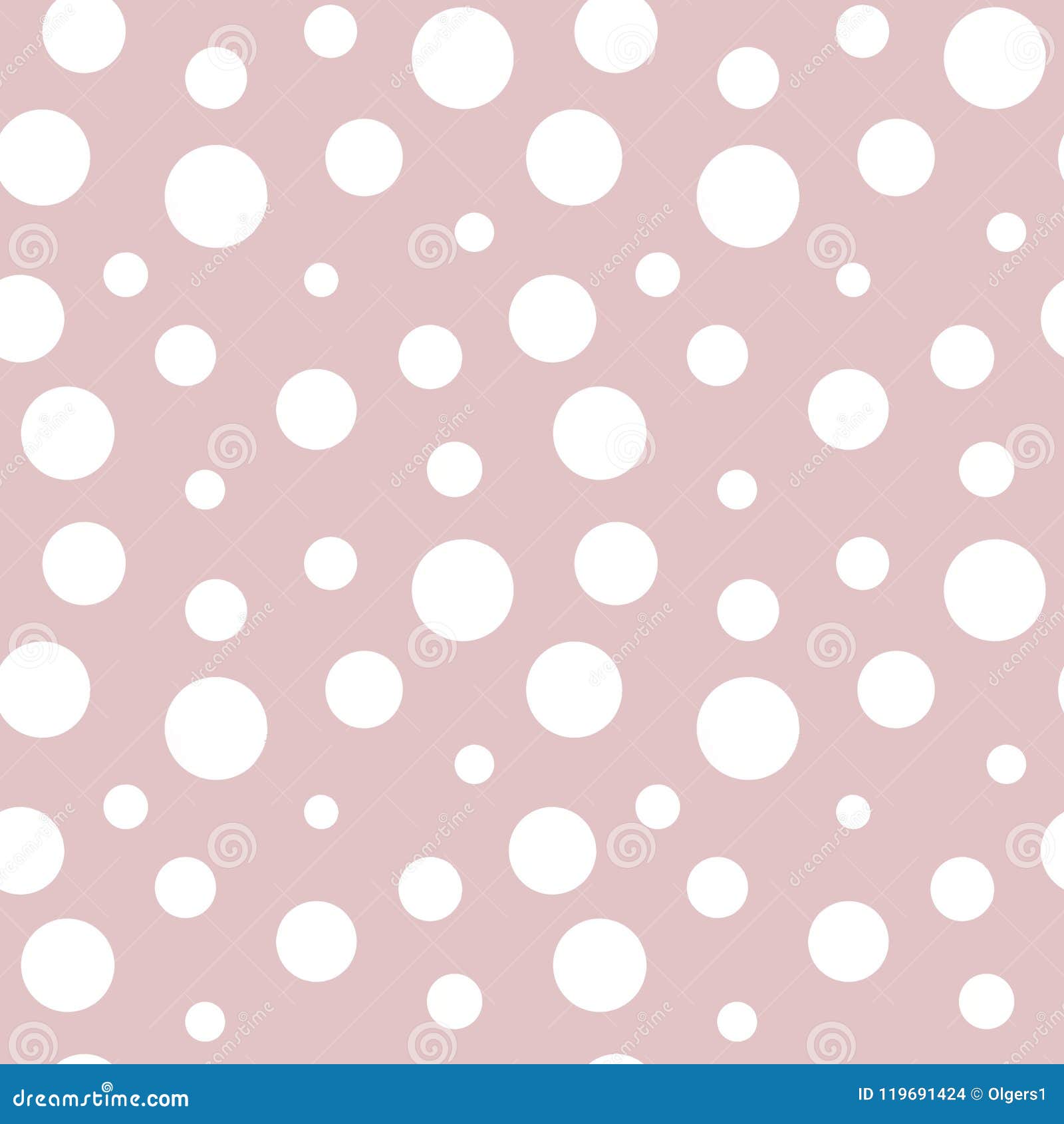 Pink and White Circles Abstract Seamless Pattern Stock Illustration ...