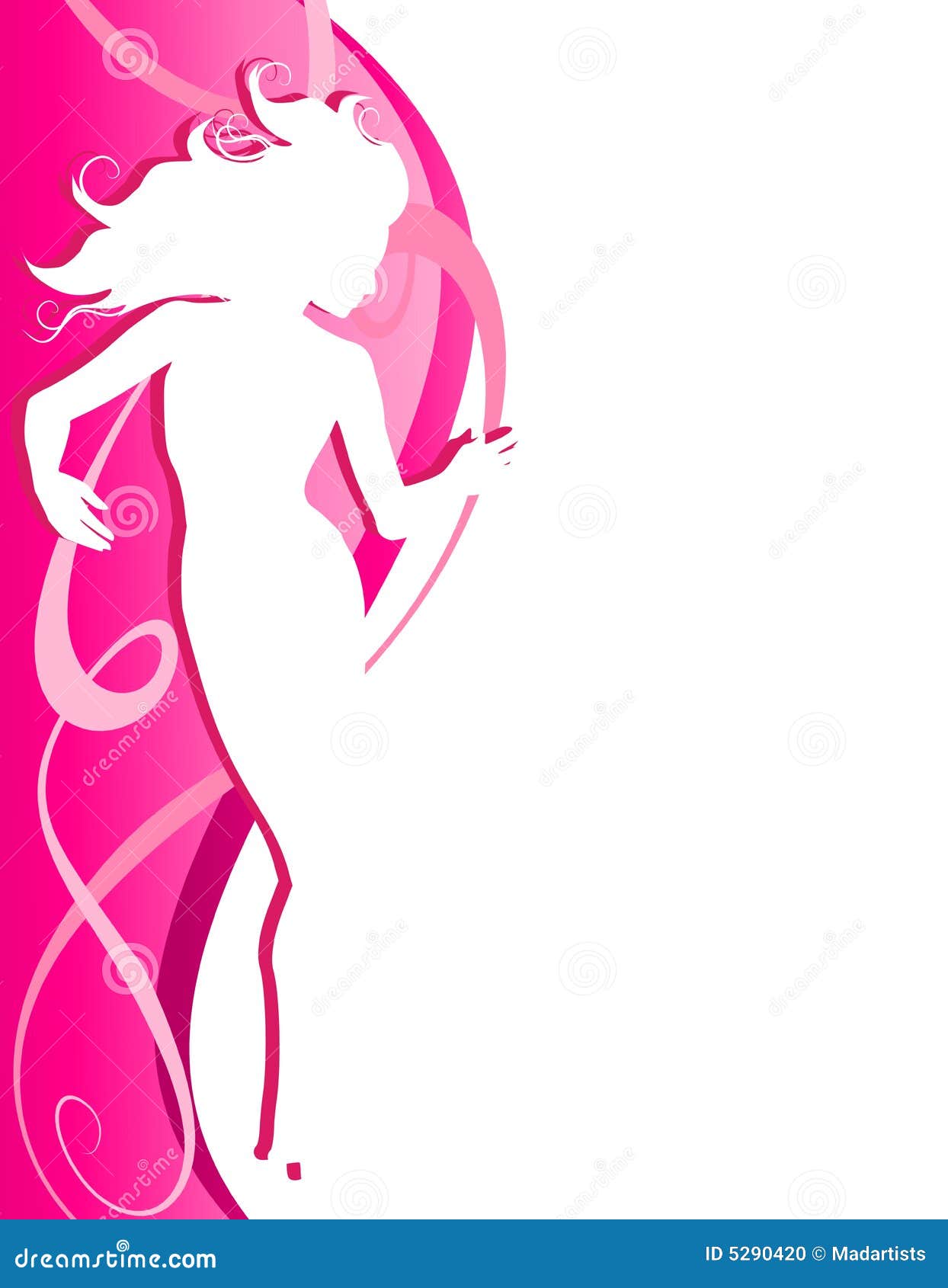 Pink Woman Silhouette