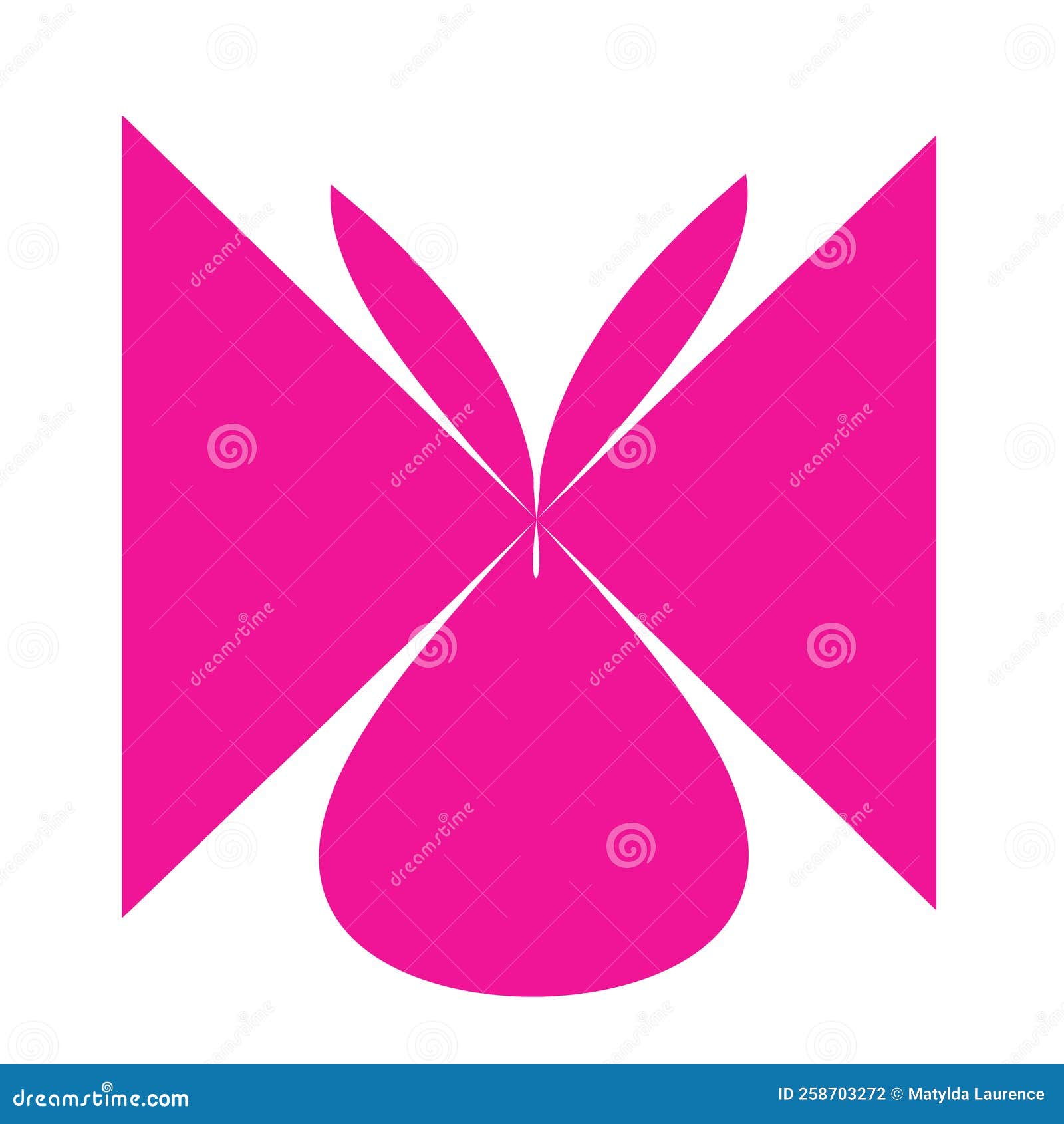 Pink and White Graphic Design Triangles Curves Stock Illustration ...