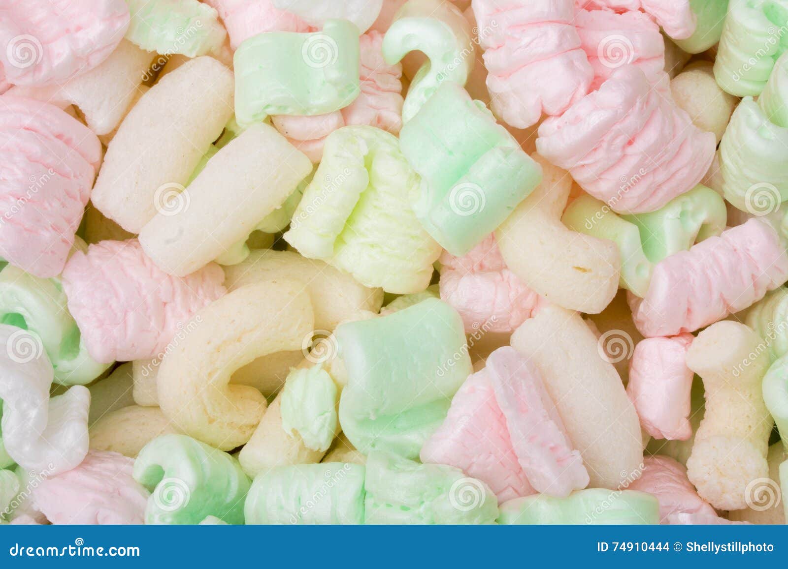 Pink, White and Green Packing Peanut Foam Stock Photo - Image of ...