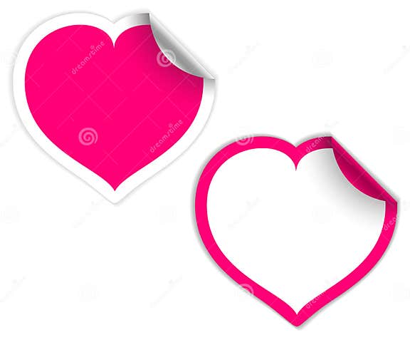 Pink and White Heart Labels Stock Vector - Illustration of banner ...