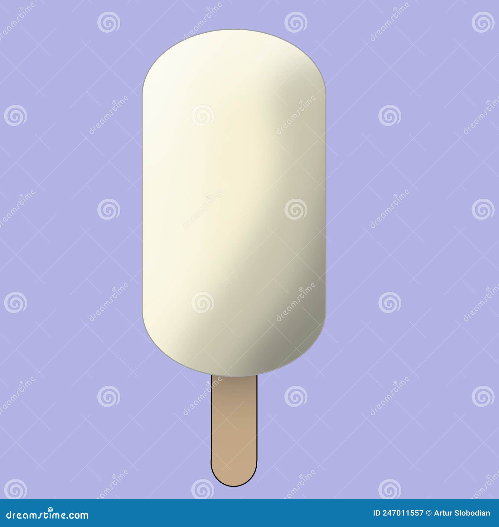 White Popsicle Ice Cream On Colorful Pastel Pink Purple Background