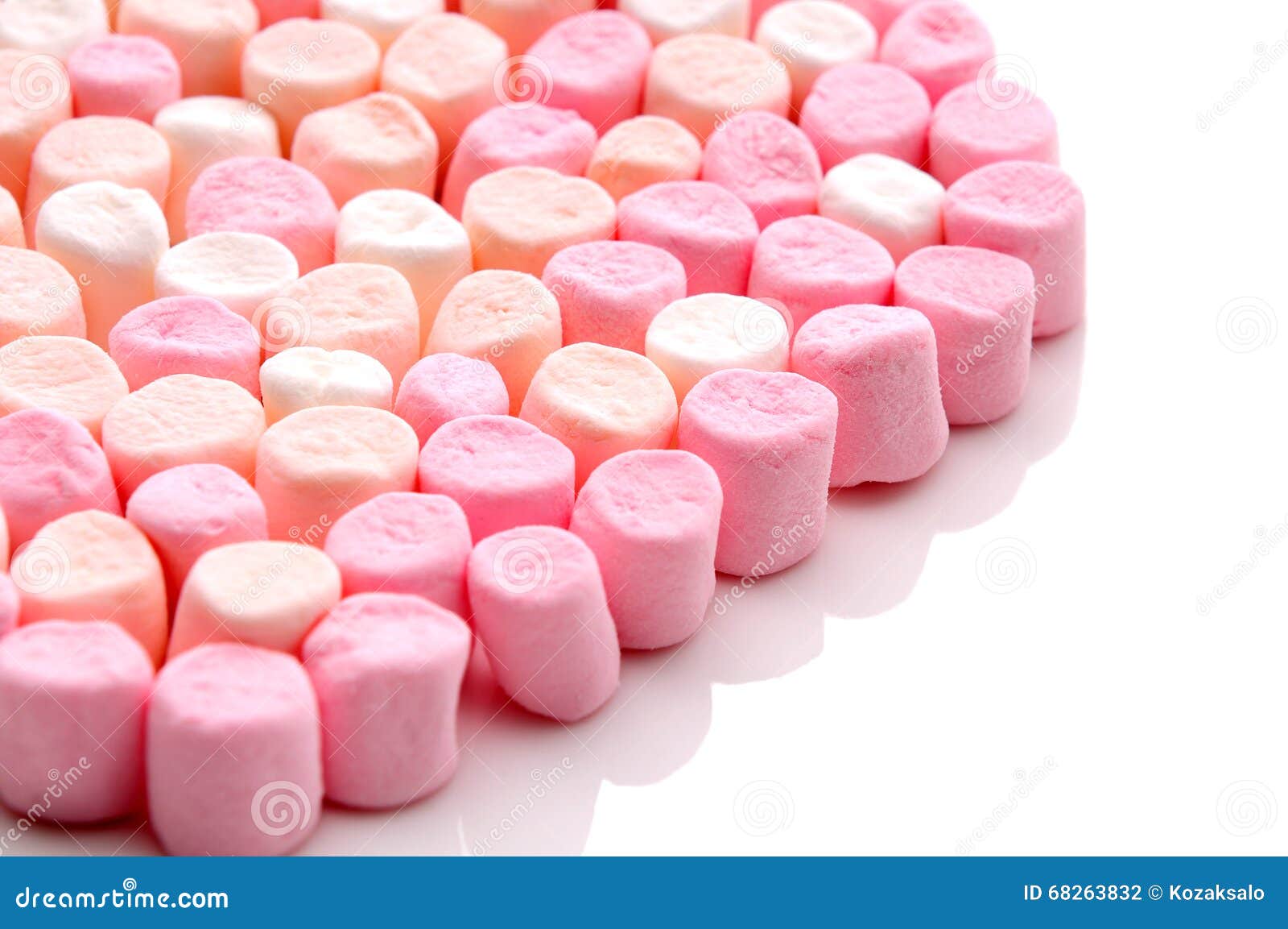 Pink and White Mini Marshmallows Stock Photo - Image of pastel, colors ...