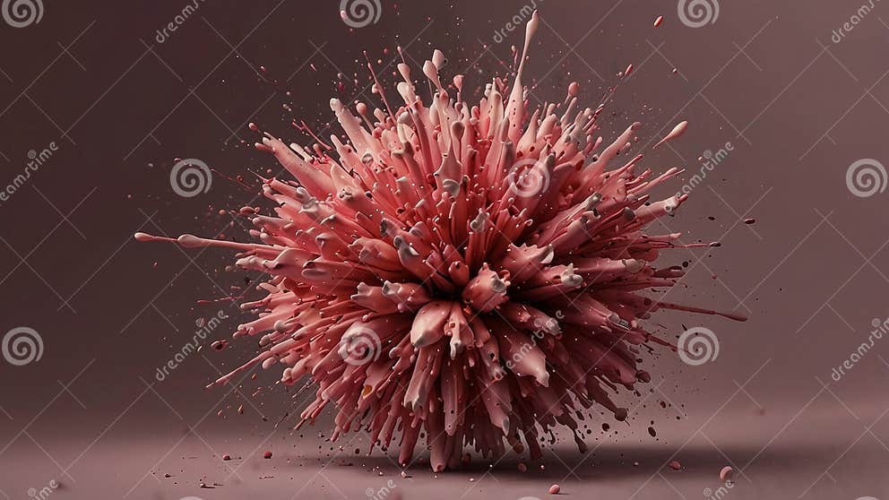 Pink and White Paint Explosion on Solid Color Background Stock Photo ...
